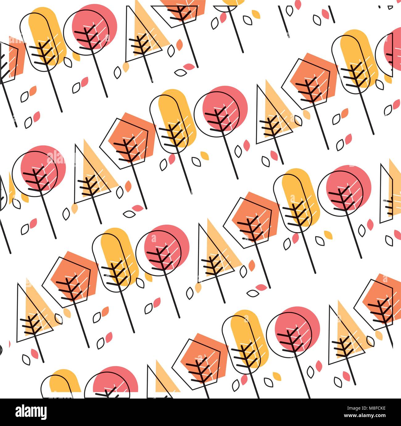 natural trees forest seasonal pattern design vector illustration Stock ...