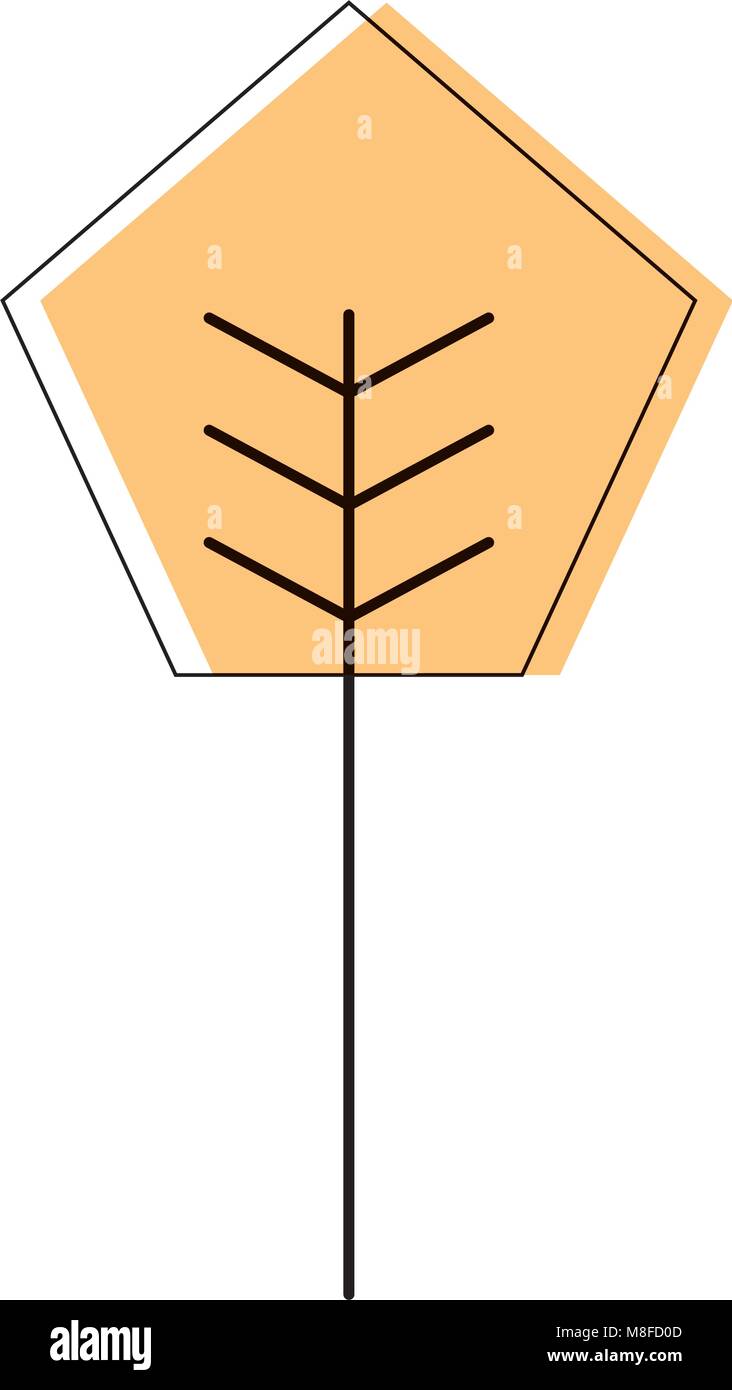 cartoon geometric tree nature spring concept vector illustration Stock ...