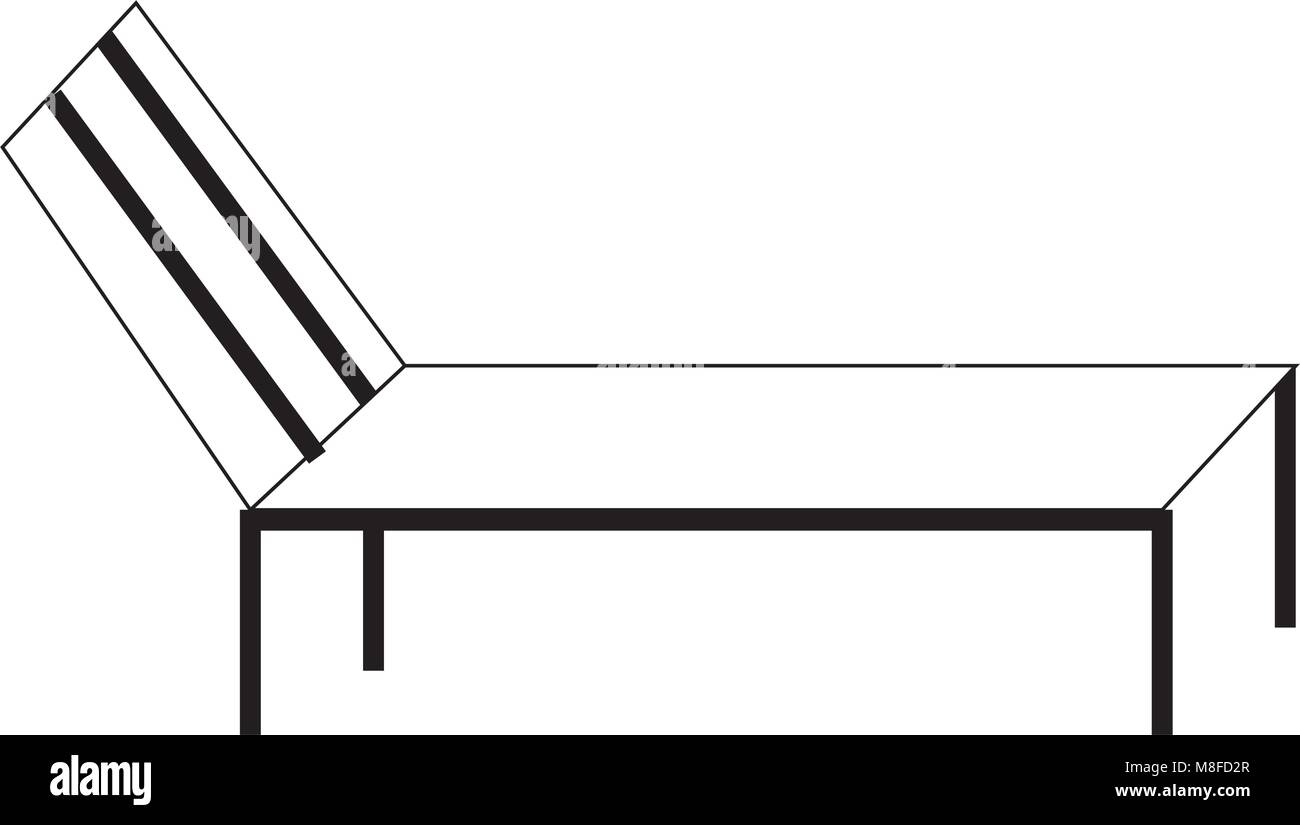 beach sun lounger chair comfort vector illustration outline image Stock ...