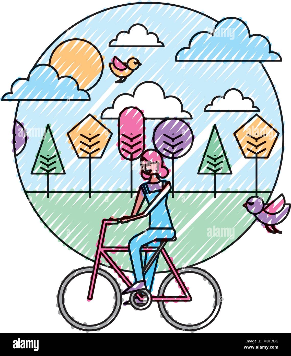 Flying A Bike Cartoon