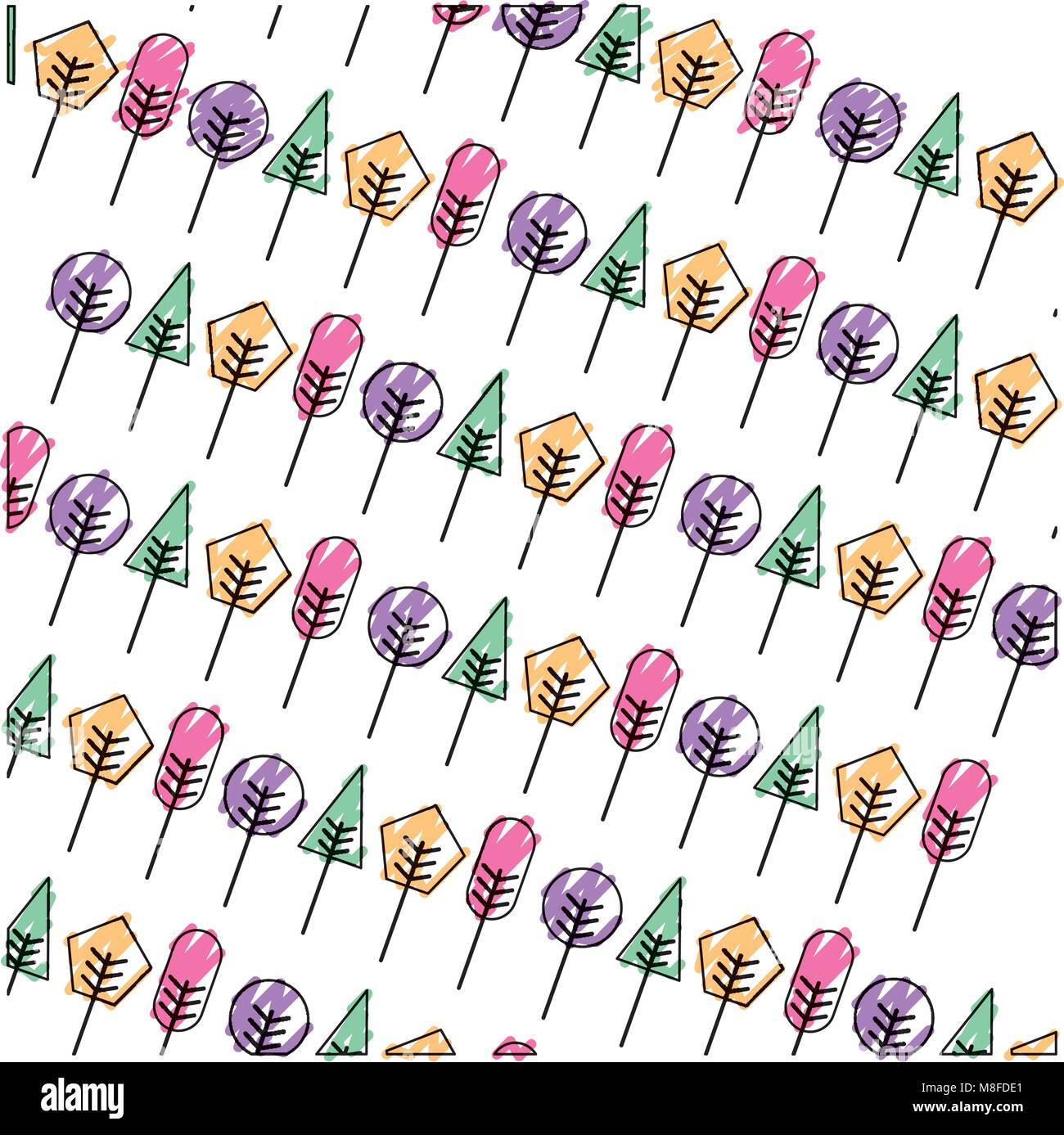 natural trees forest seasonal pattern design vector illustration ...