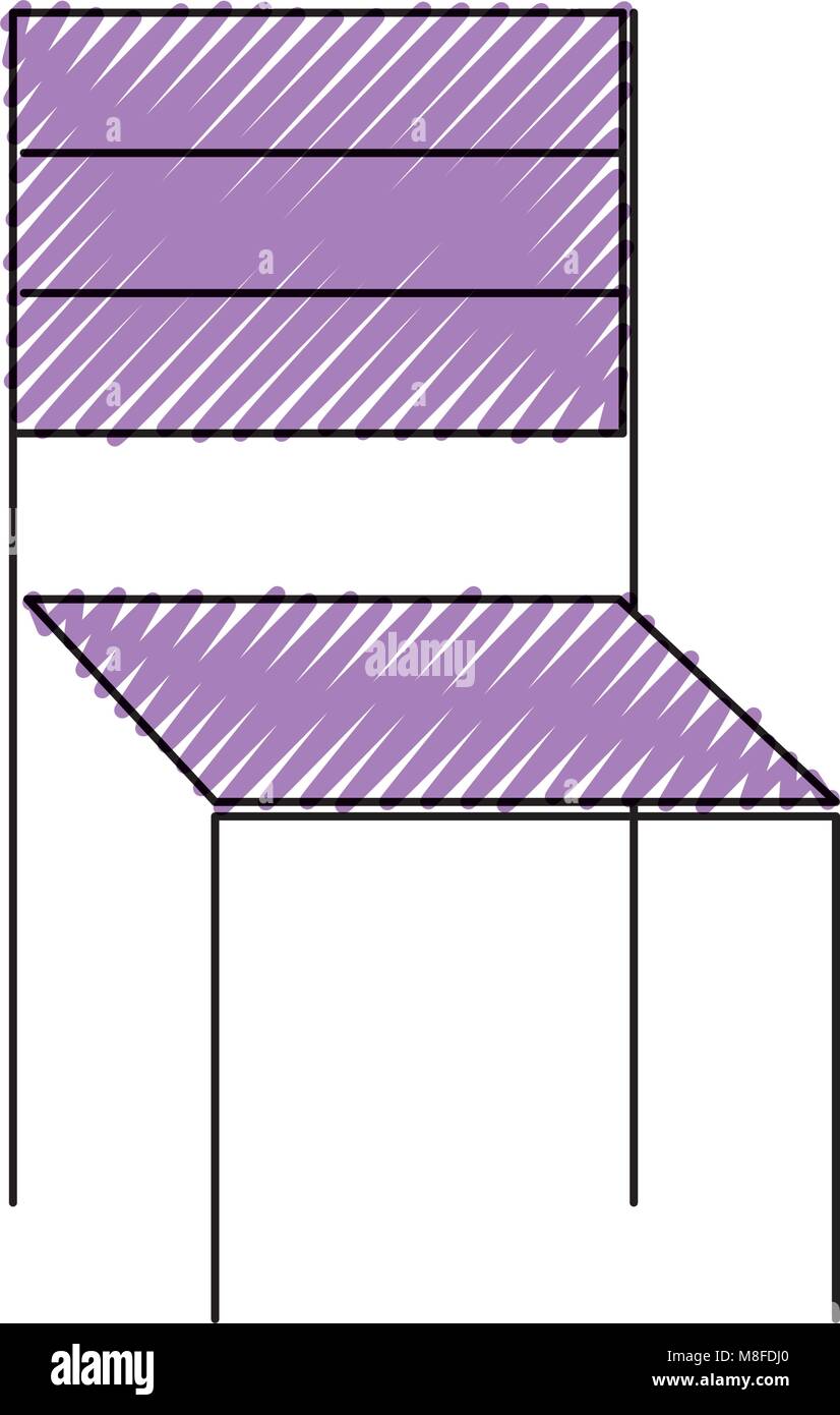 wooden chair furniture outdoors decoration vector illustration drawing ...