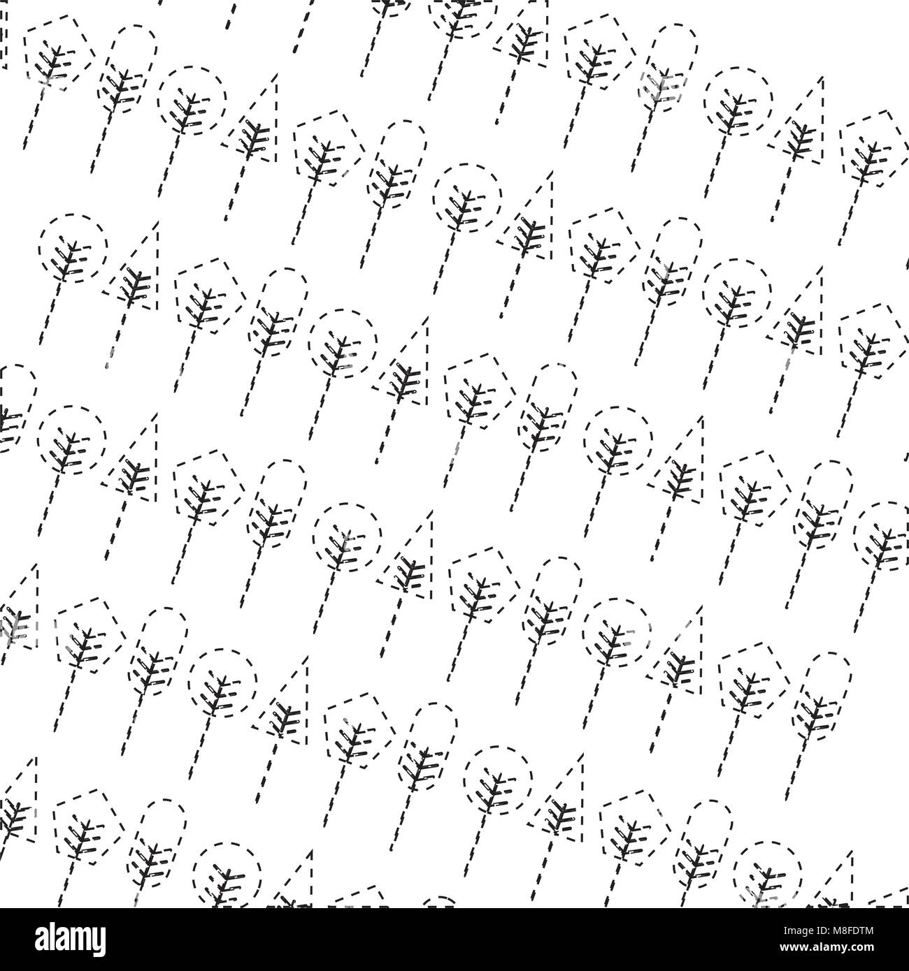 natural trees forest seasonal pattern design vector illustration dotted ...