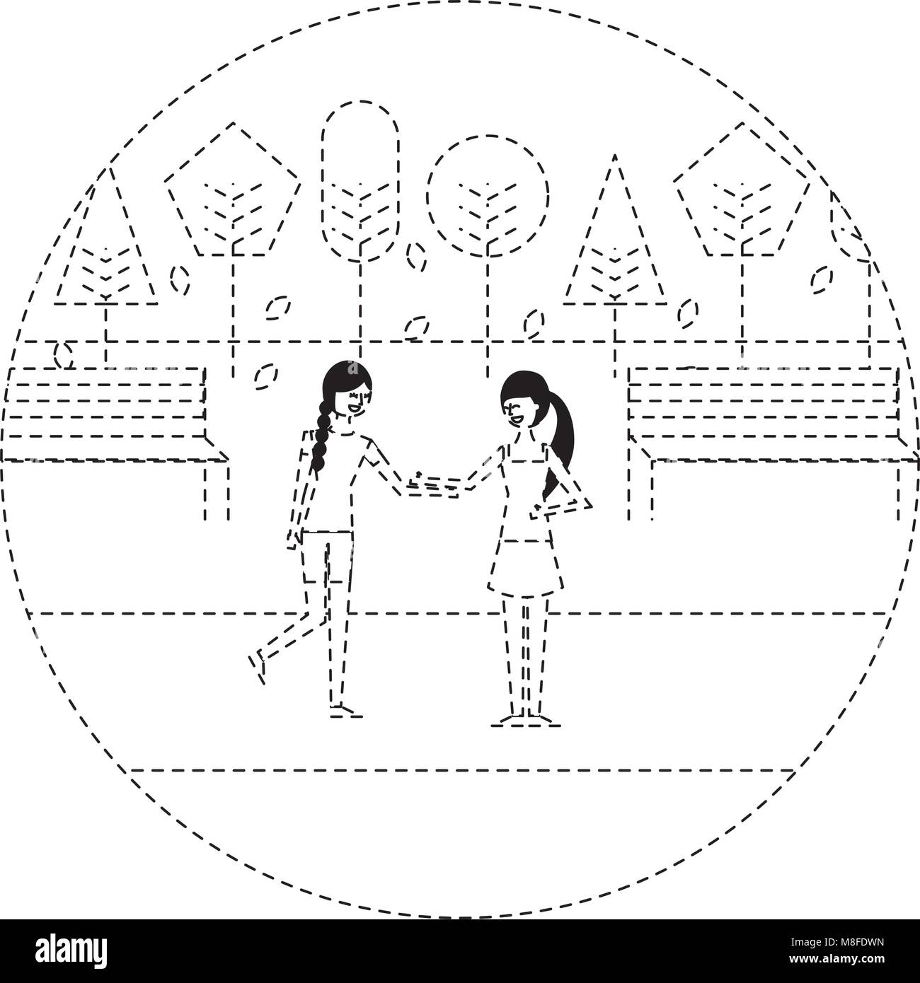Couple holding hands autumn Stock Vector Images - Alamy
