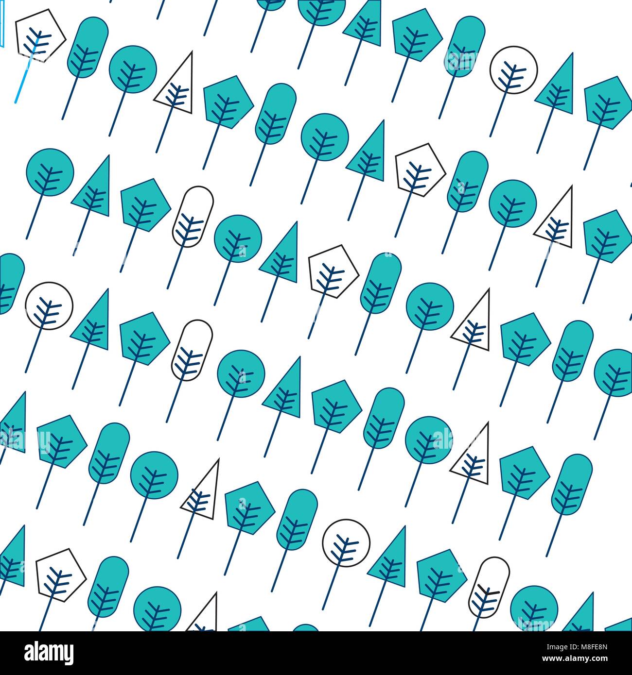 natural trees forest seasonal pattern design vector illustration Stock ...