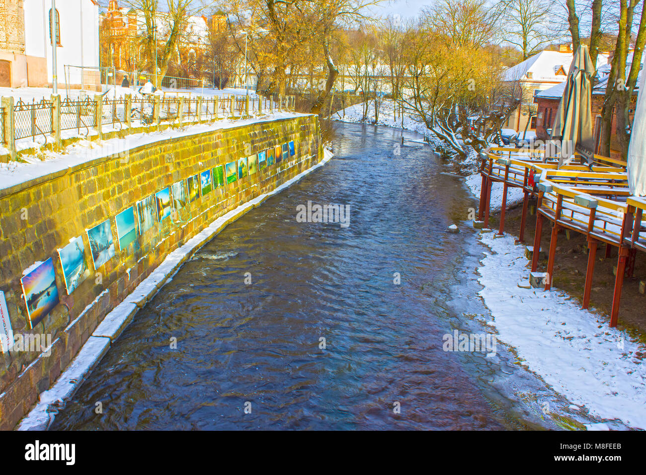 VIlnius, Lithuania - January 05, 2017: Vilnele river flowing past ...