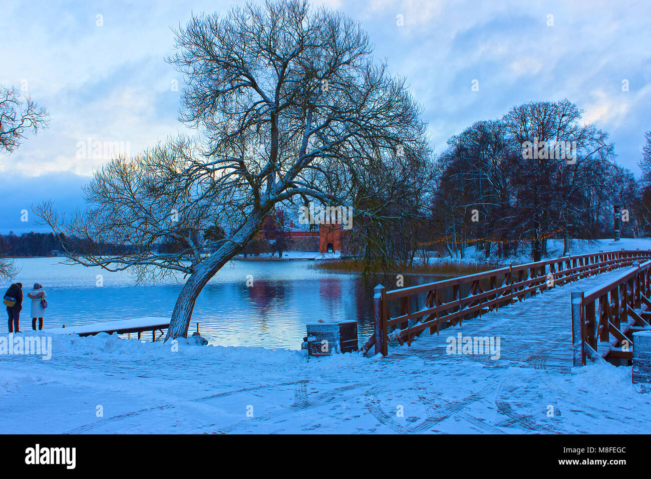 Medieval castle in trakai winter hi-res stock photography and images ...