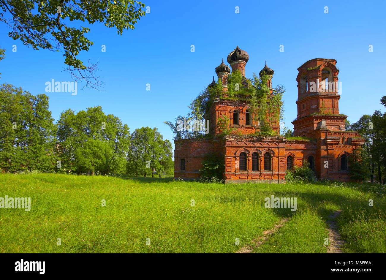 Road to a broken church Stock Photo - Alamy