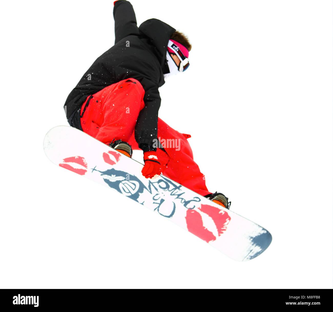 Snowboarder isolated on a white background Stock Photo - Alamy