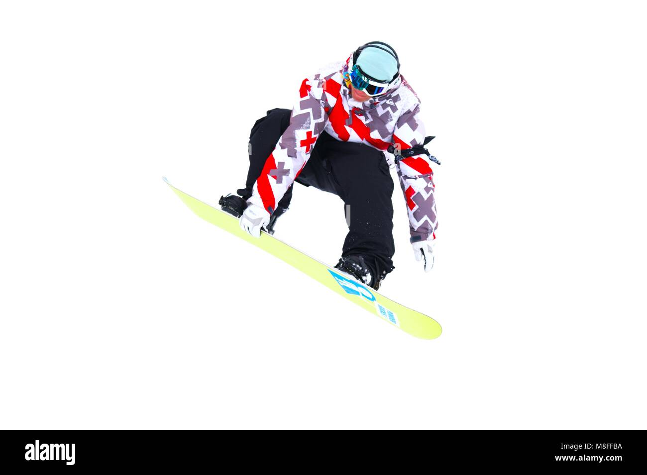 Snowboarder isolated on a white background Stock Photo - Alamy