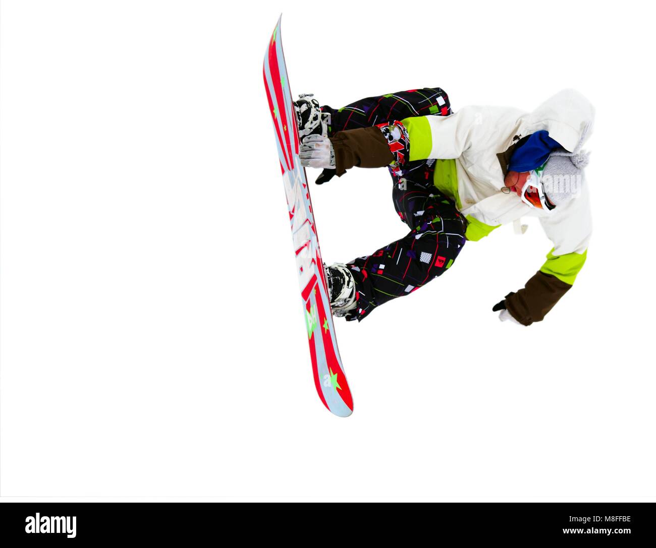 Snowboarder isolated on a white background Stock Photo - Alamy