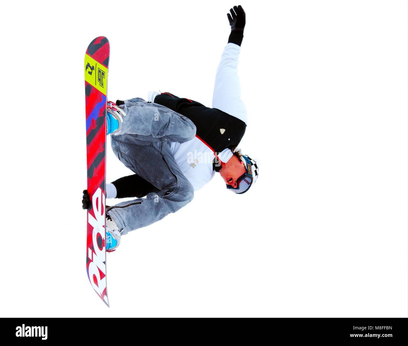 Snowboarder isolated on a white background Stock Photo - Alamy