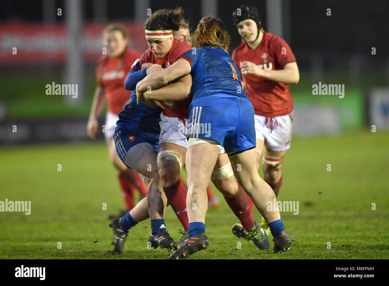 Wales' Sioned Harries in action during the Natwest Women's Six Nations ...