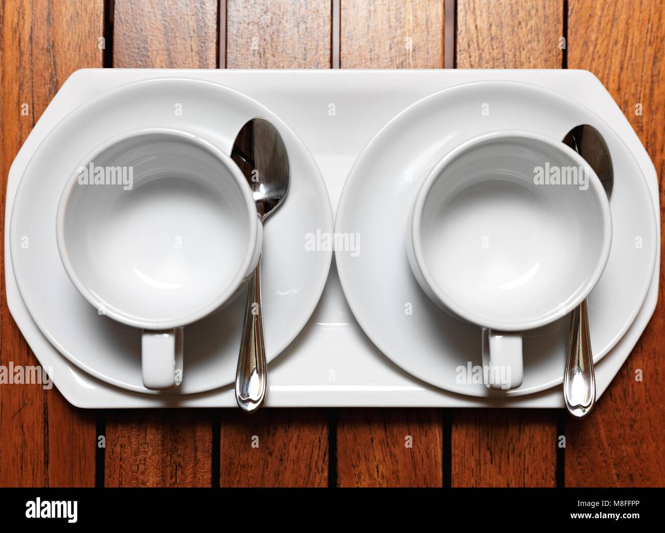Two teacups are on a tray Stock Photo - Alamy