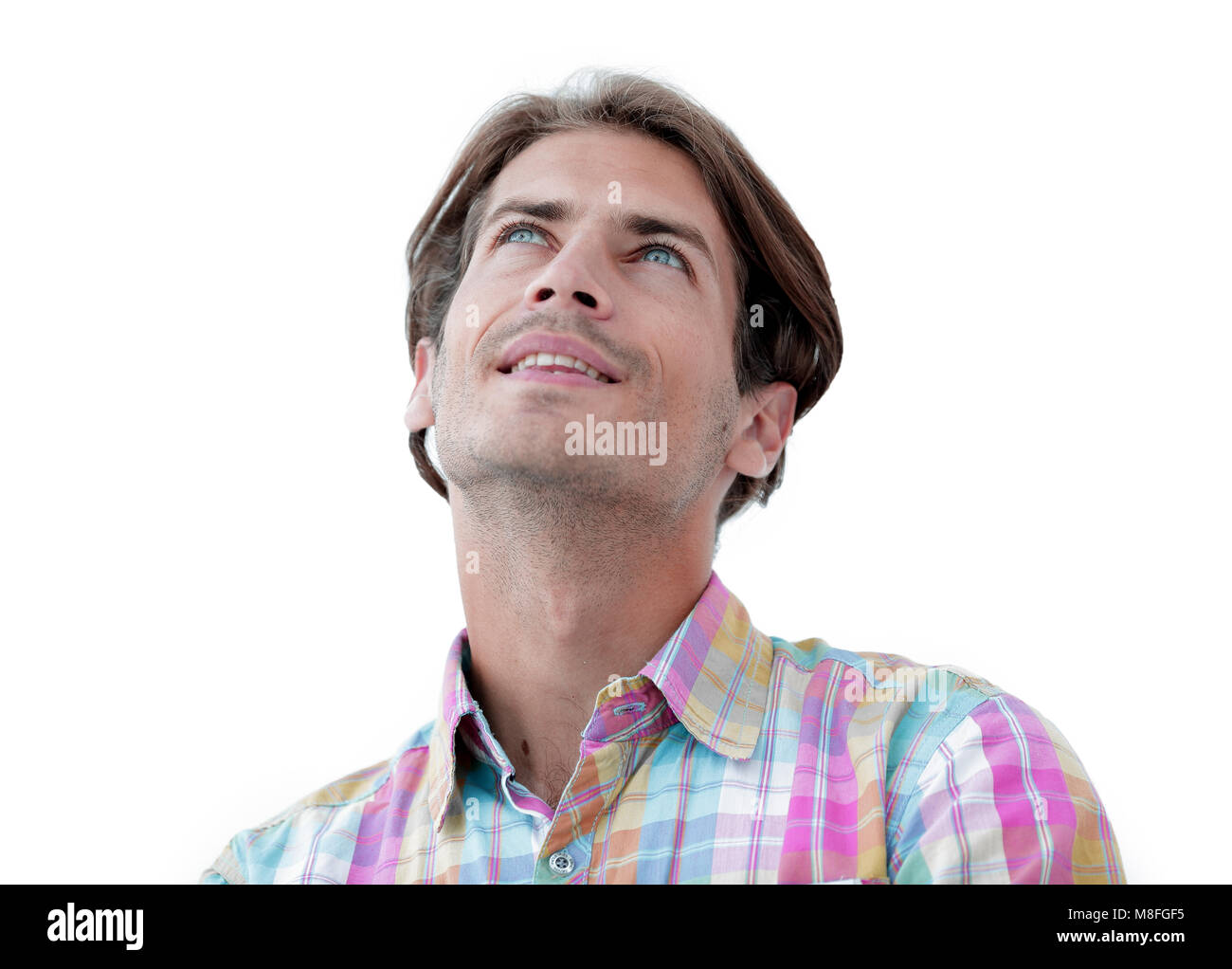closeup. the modern man looks up Stock Photo - Alamy closeup. the modern man looks up Stock Photo - Alamy