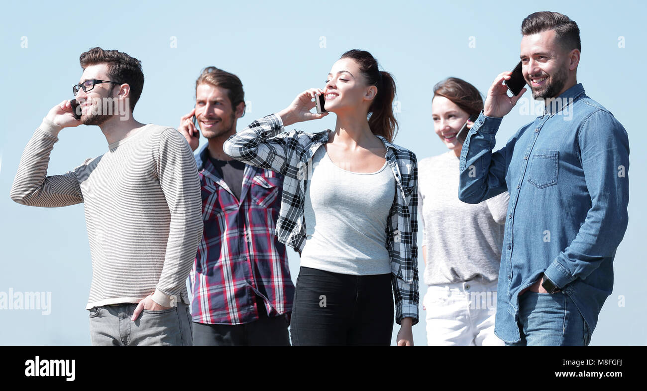 closeup of a group of young people with smartphones Stock Photo - Alamy
