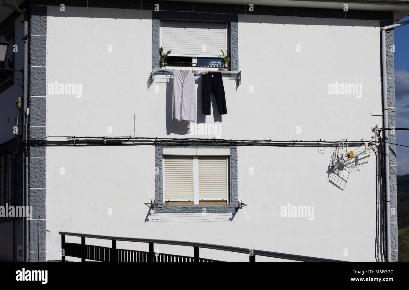 Clothes are hanging on a clothesline Stock Photo - Alamy