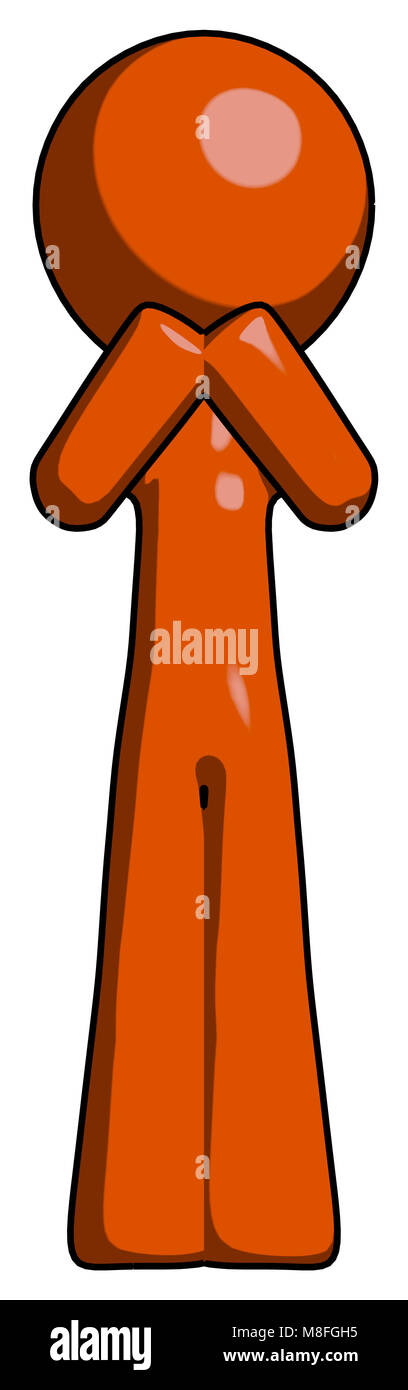 Orange design mascot man laugh, giggle, or gasp pose Stock Photo - Alamy