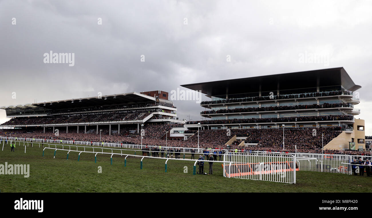 General view of the stands packed out for the Gold Cup race during Gold ...