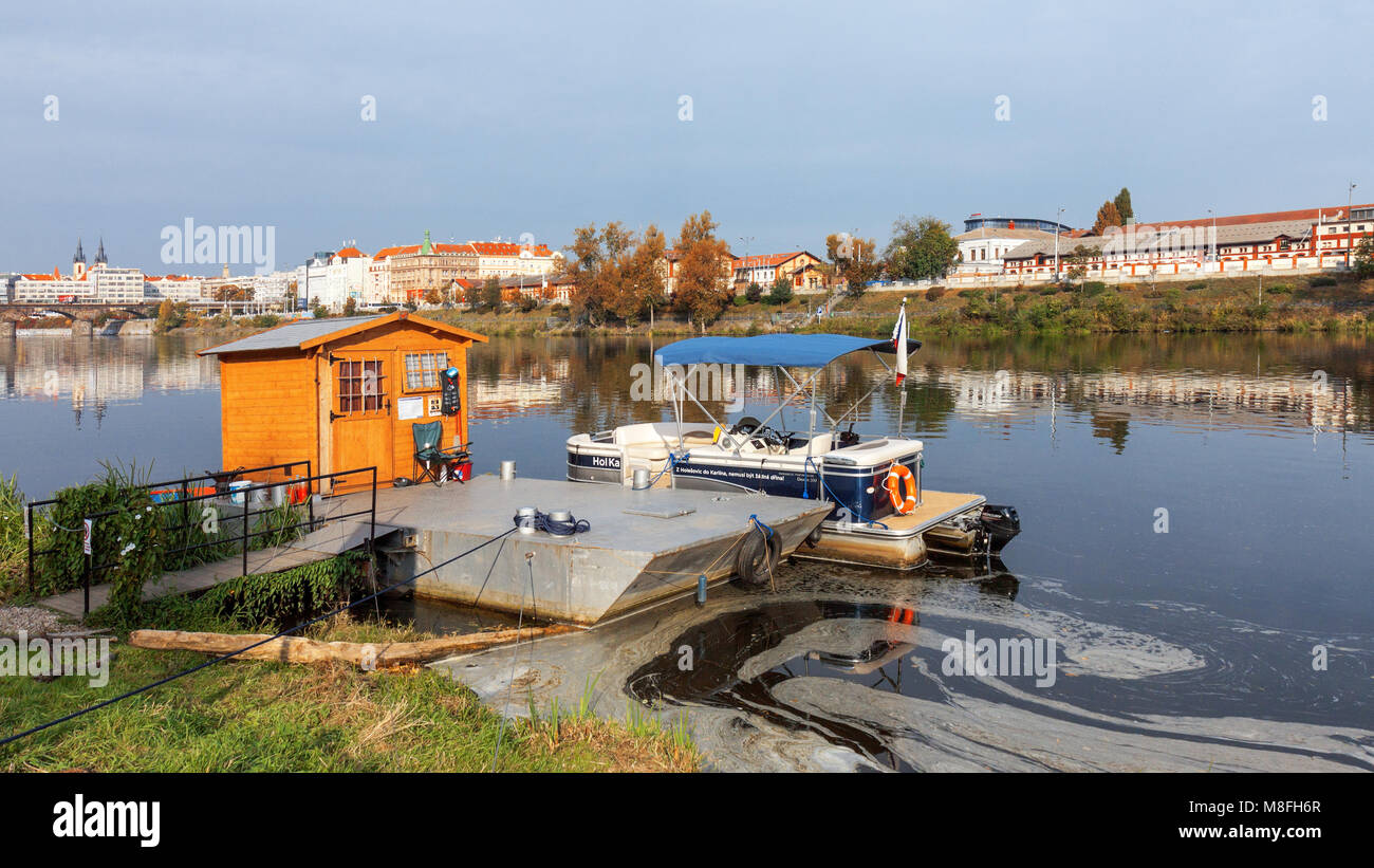 PRAGUE - October 1: Ferry Hol Ka in the dock awaiting passengers for ...