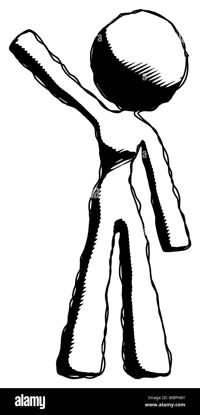 Ink design mascot woman waving emphatically with right arm Stock Photo ...