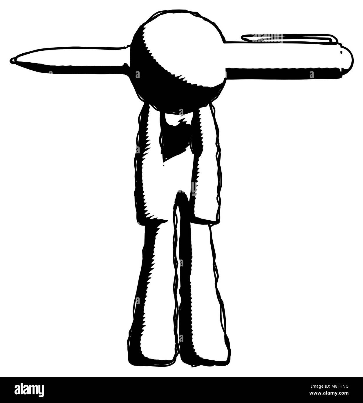 Head stuck Black and White Stock Photos & Images - Alamy