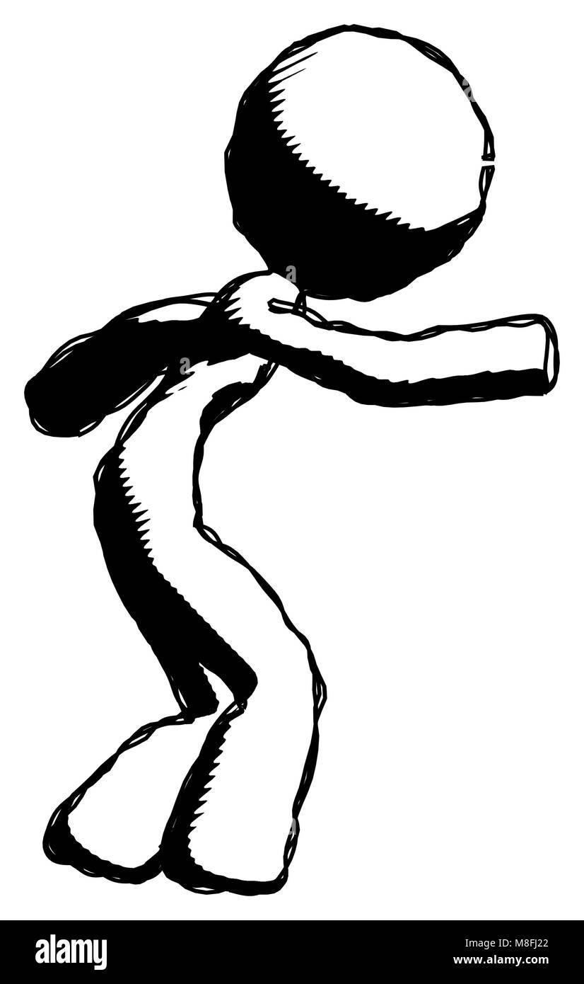 Ink design mascot woman sneaking while reaching for something Stock ...