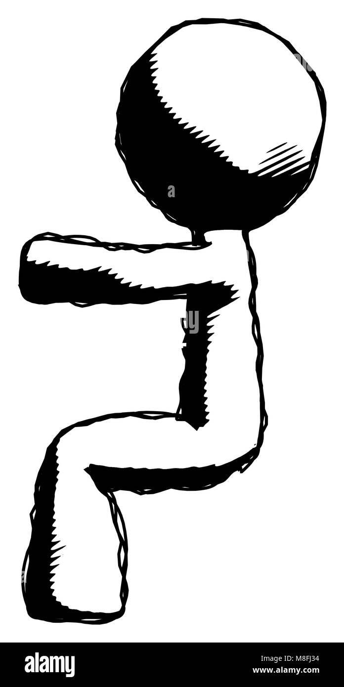 Ink sketch of man sitting hi-res stock photography and images - Alamy