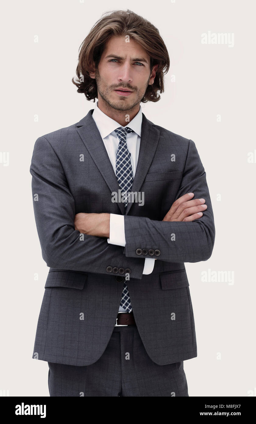 handsome businessman in suit isolated on white Stock Photo - Alamy
