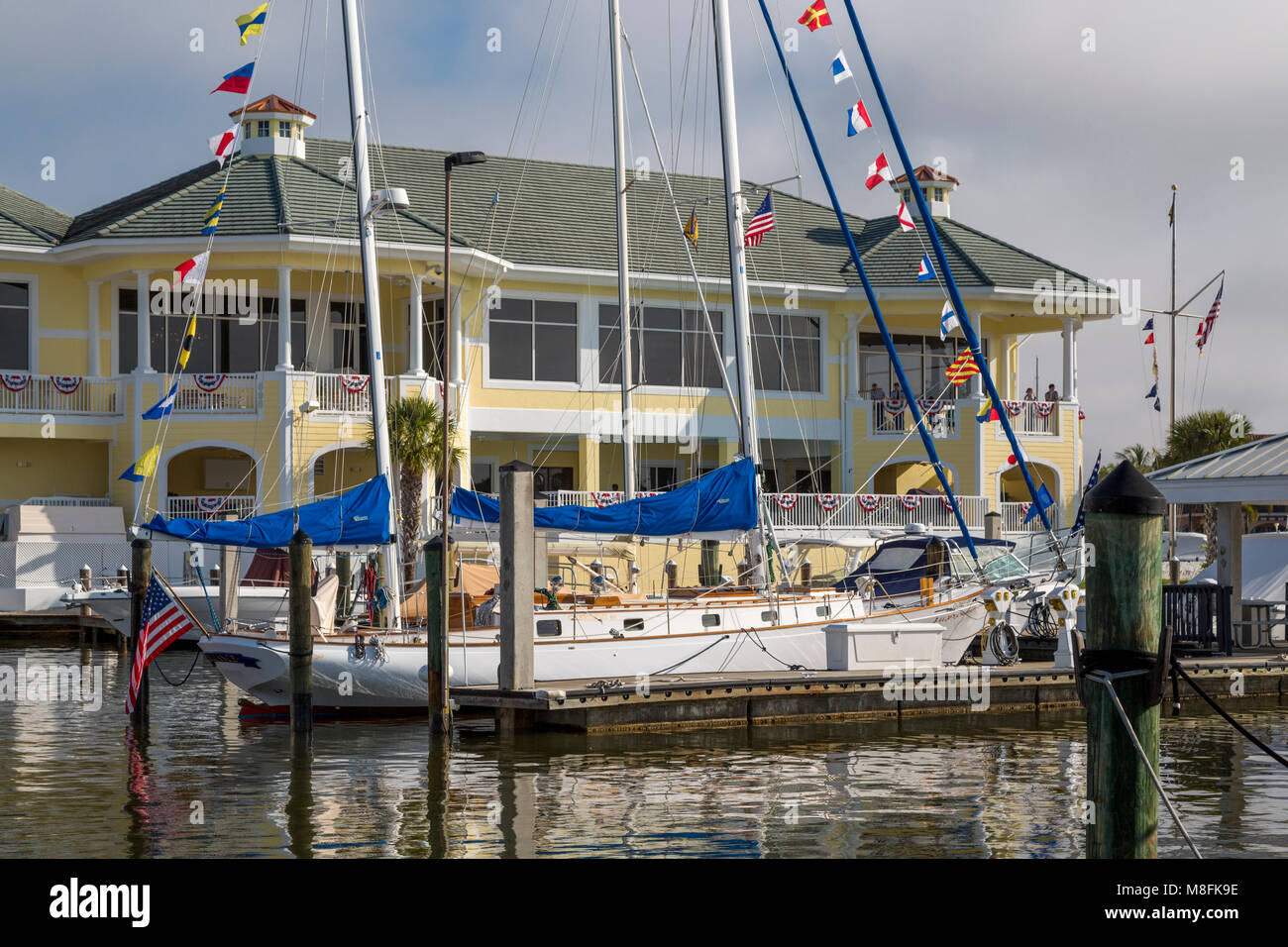 Yachts docked at Naples Sailing and Yacht Club, Naples, Florida, USA ...