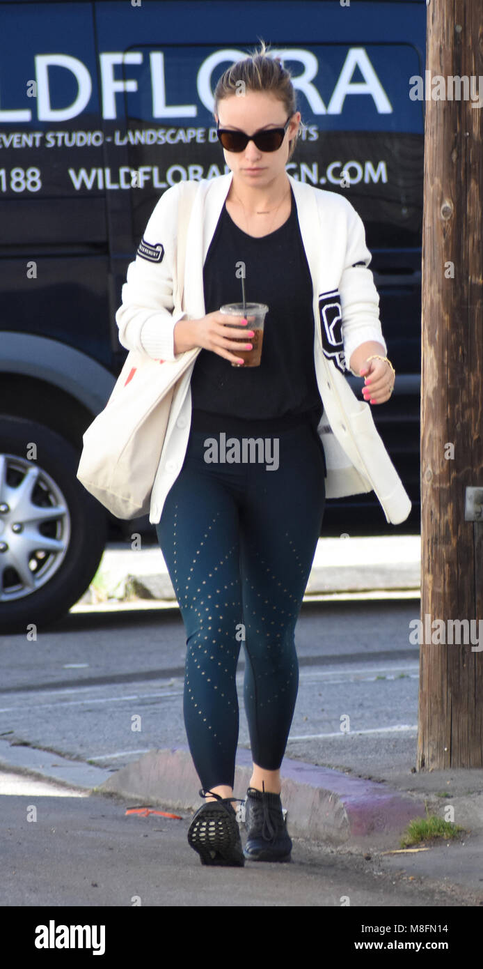 Olivia Wilde heads to the Tracy Anderson Method Studio gym with an iced ...
