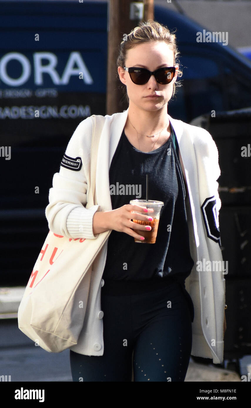 Olivia Wilde heads to the Tracy Anderson Method Studio gym with an iced ...