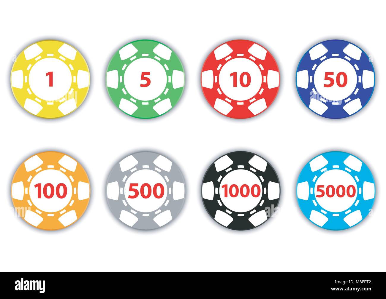 Poker chips vector Cut Out Stock Images & Pictures - Alamy