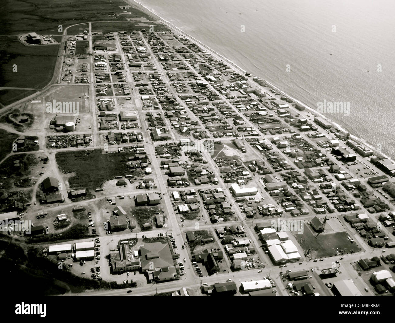 Aerial view of Nome .Nome is the headquarters of our visitor center and ...