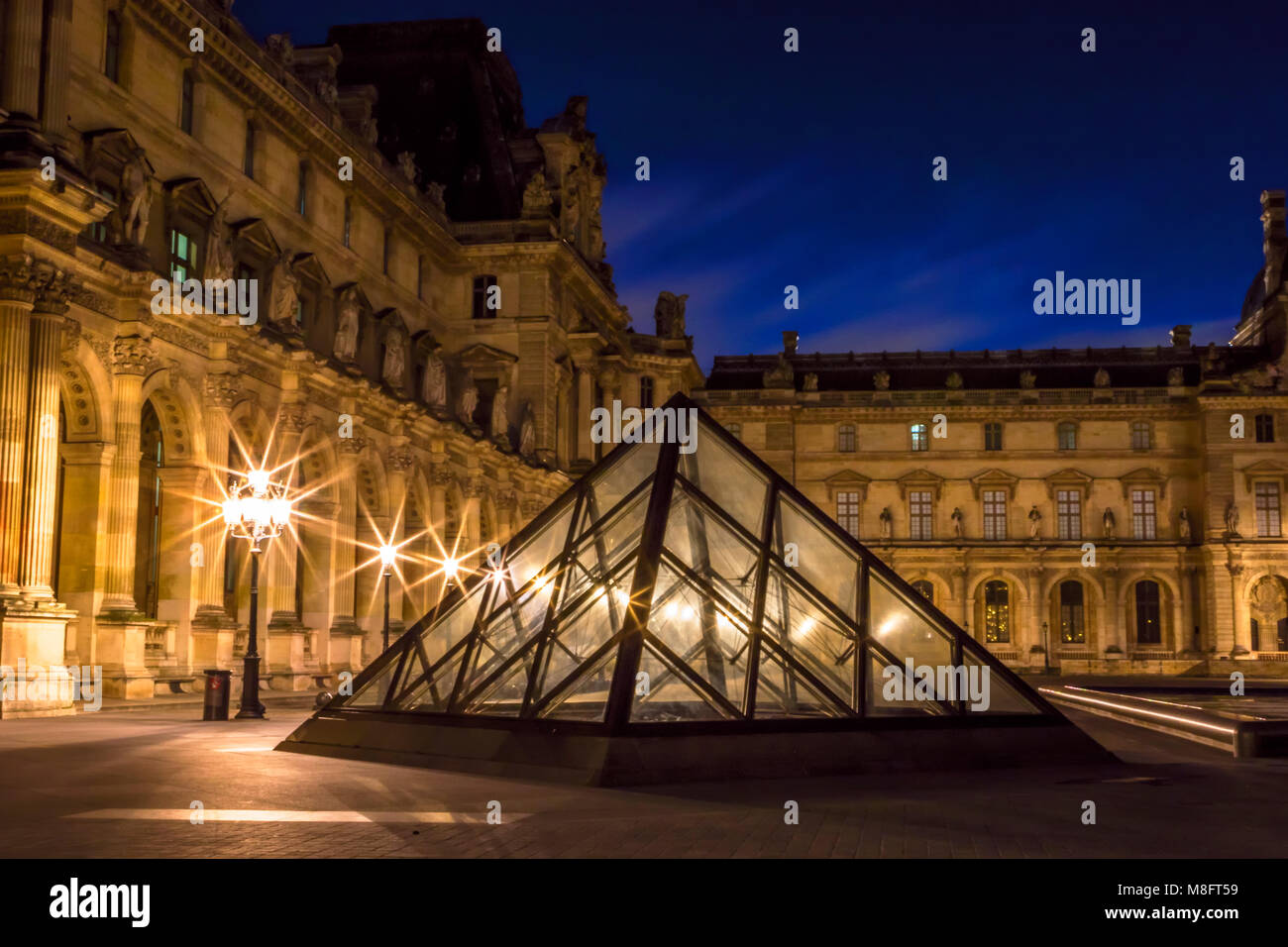 Louvre pyramid structure hi-res stock photography and images - Alamy
