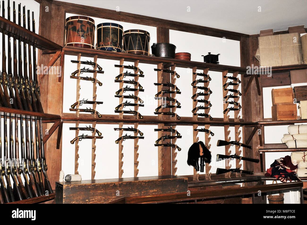 Firearms stored in the Powder Magazine at Colonial Williamsburg ...