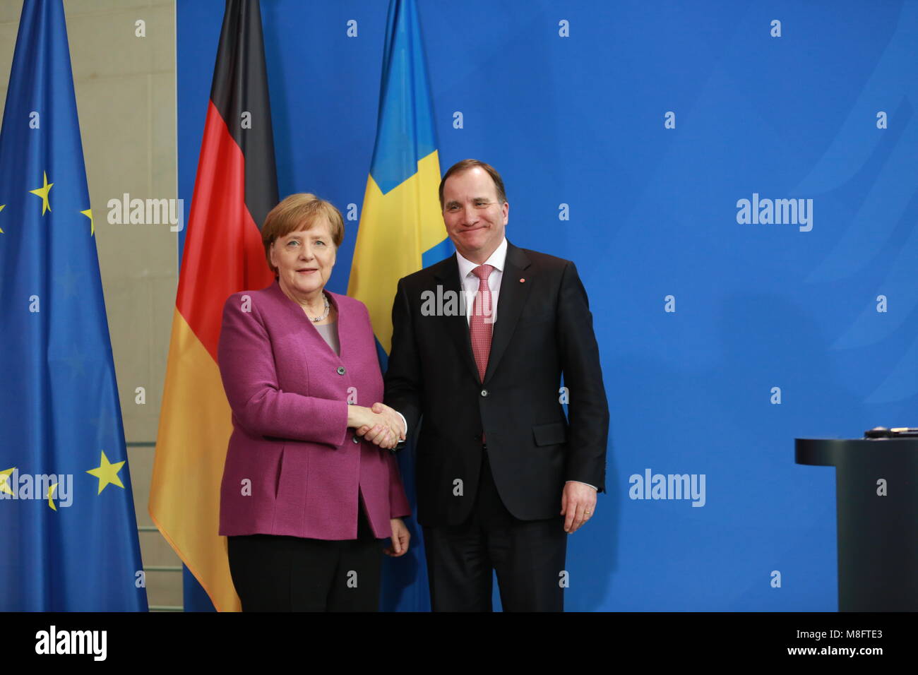 Berlin, Germany. 16th Mar, 2018. The photo shows Federal Chancellor ...