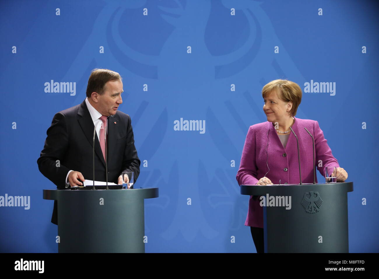 Berlin, Germany. 16th Mar, 2018. The photo shows Federal Chancellor ...