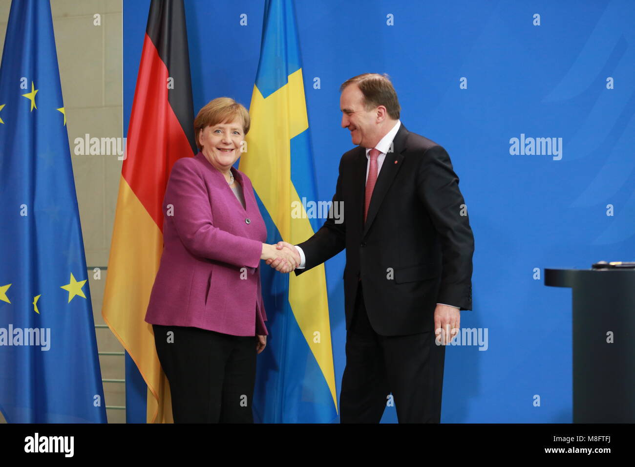 Berlin, Germany. 16th Mar, 2018. The photo shows Federal Chancellor ...