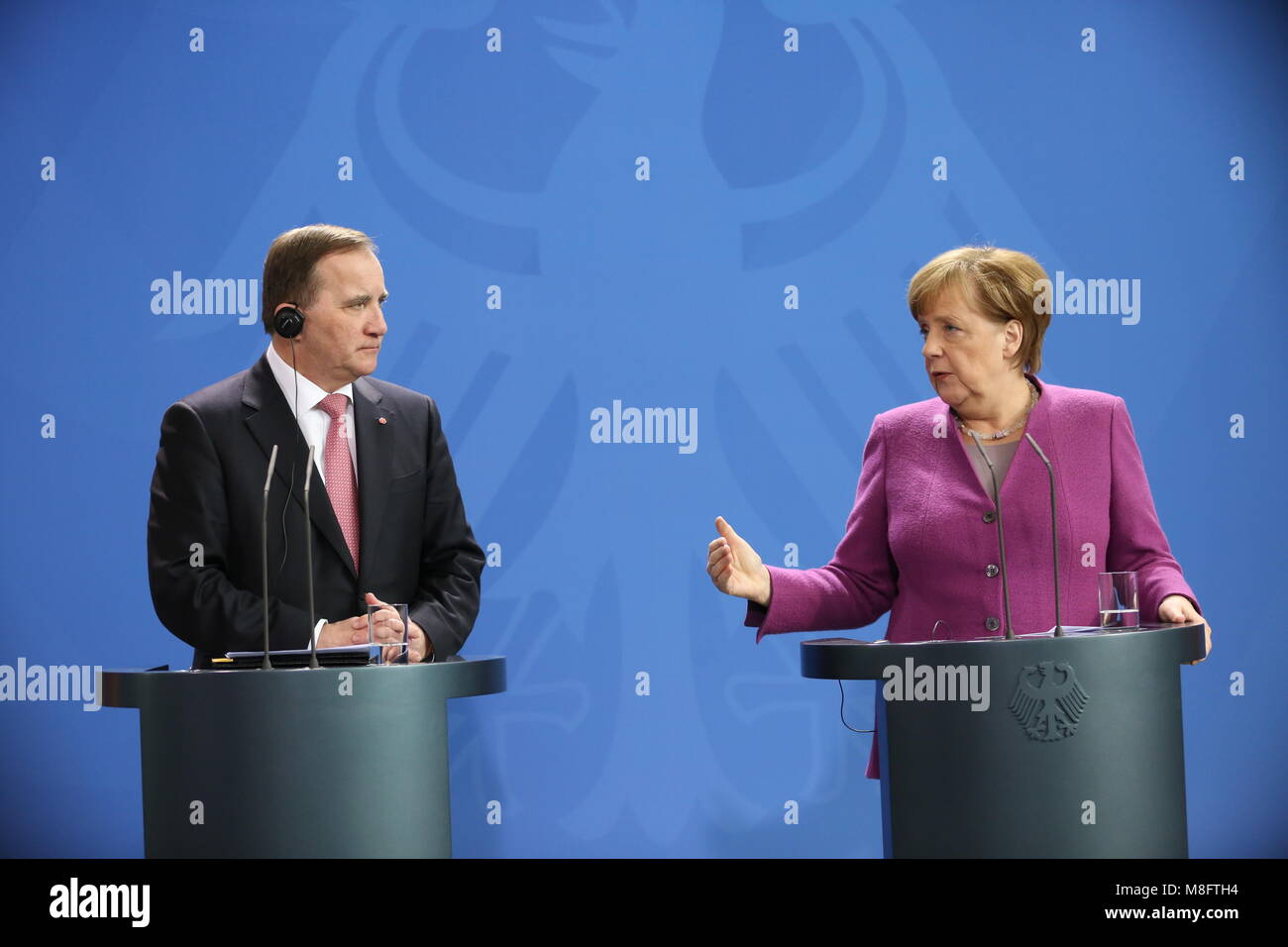 Berlin, Germany. 16th Mar, 2018. The photo shows Federal Chancellor ...