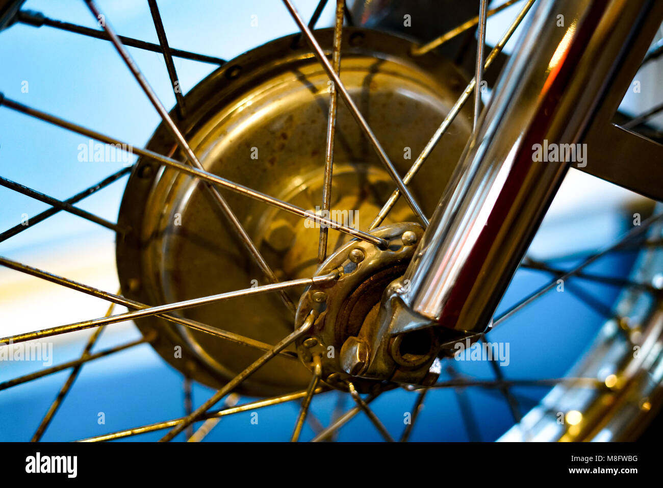 Up close vintage motorcycle wheel Stock Photo - Alamy