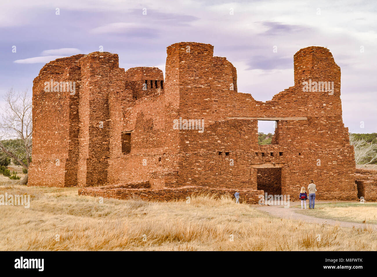 Visitors at La Purisima Concepcion church ruins, Quarai Unit, Salinas ...
