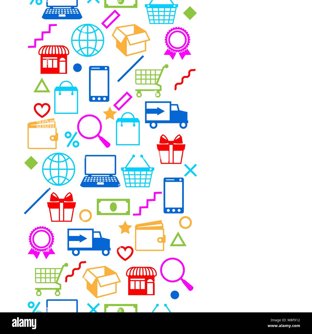 Seamless pattern with sale items. Online shopping and marketing ...