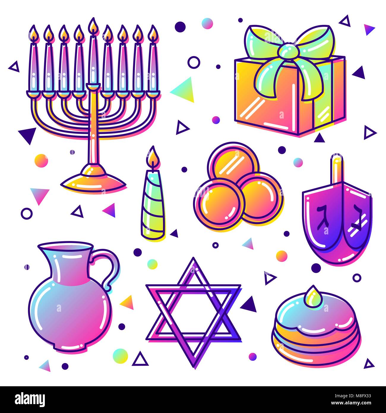 Happy hanukkah menorah donut Cut Out Stock Images & Pictures - Alamy