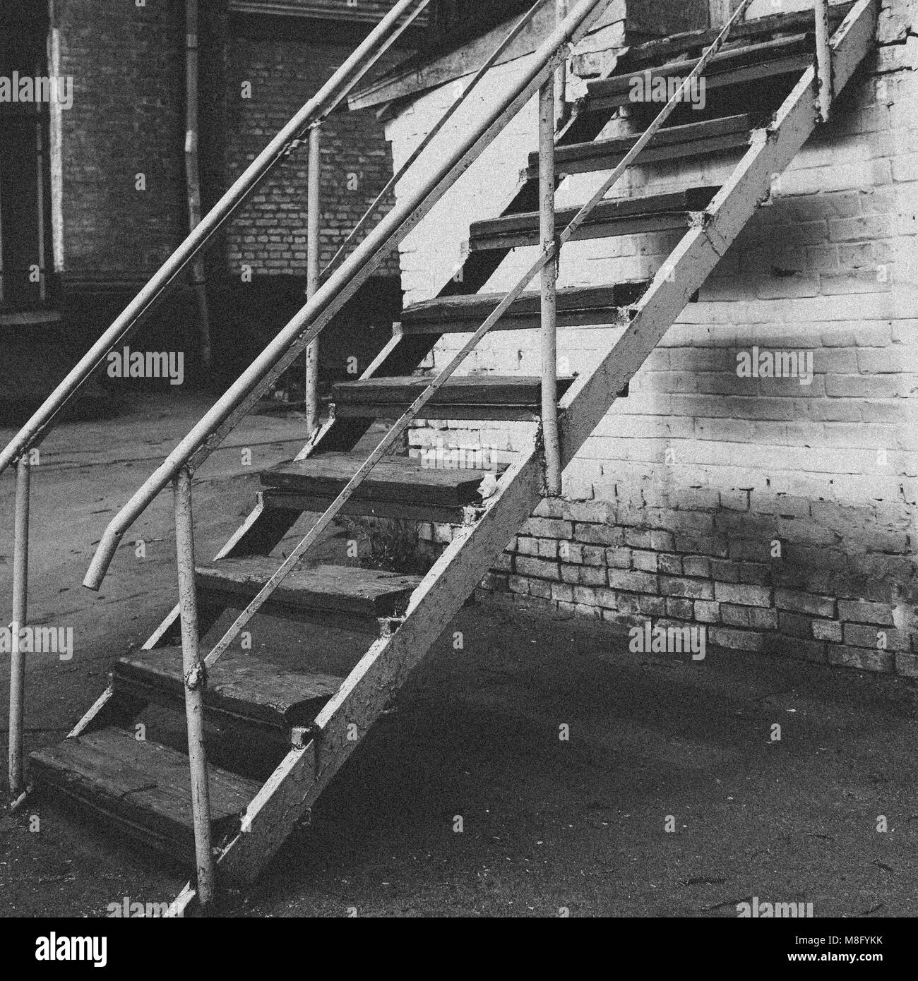 Wallpaper stairs Black and White Stock Photos & Images - Alamy