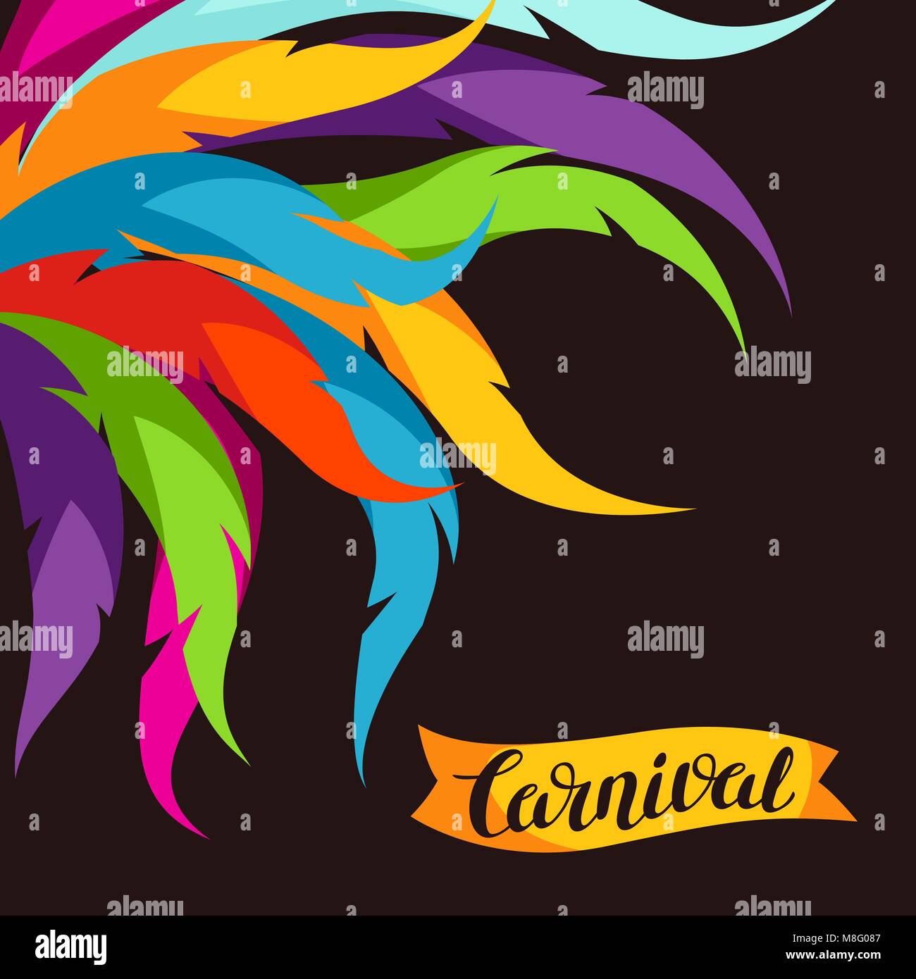 Colorful festival mask feathers vector hi-res stock photography and ...