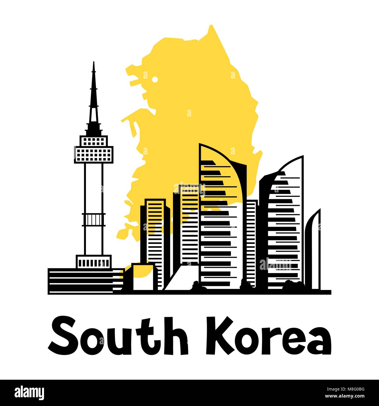 Korea background design. Korean traditional symbols and objects Stock ...