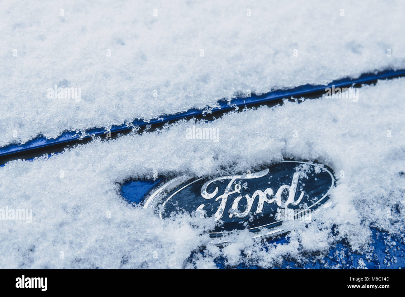 Snow Ford Car Stock Photo - Alamy