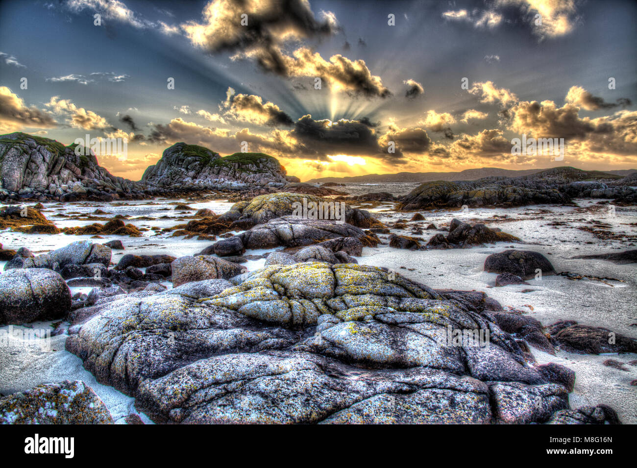 Isle of Mull, Scotland. Artistic sunset view from Fidden Beach on the ...