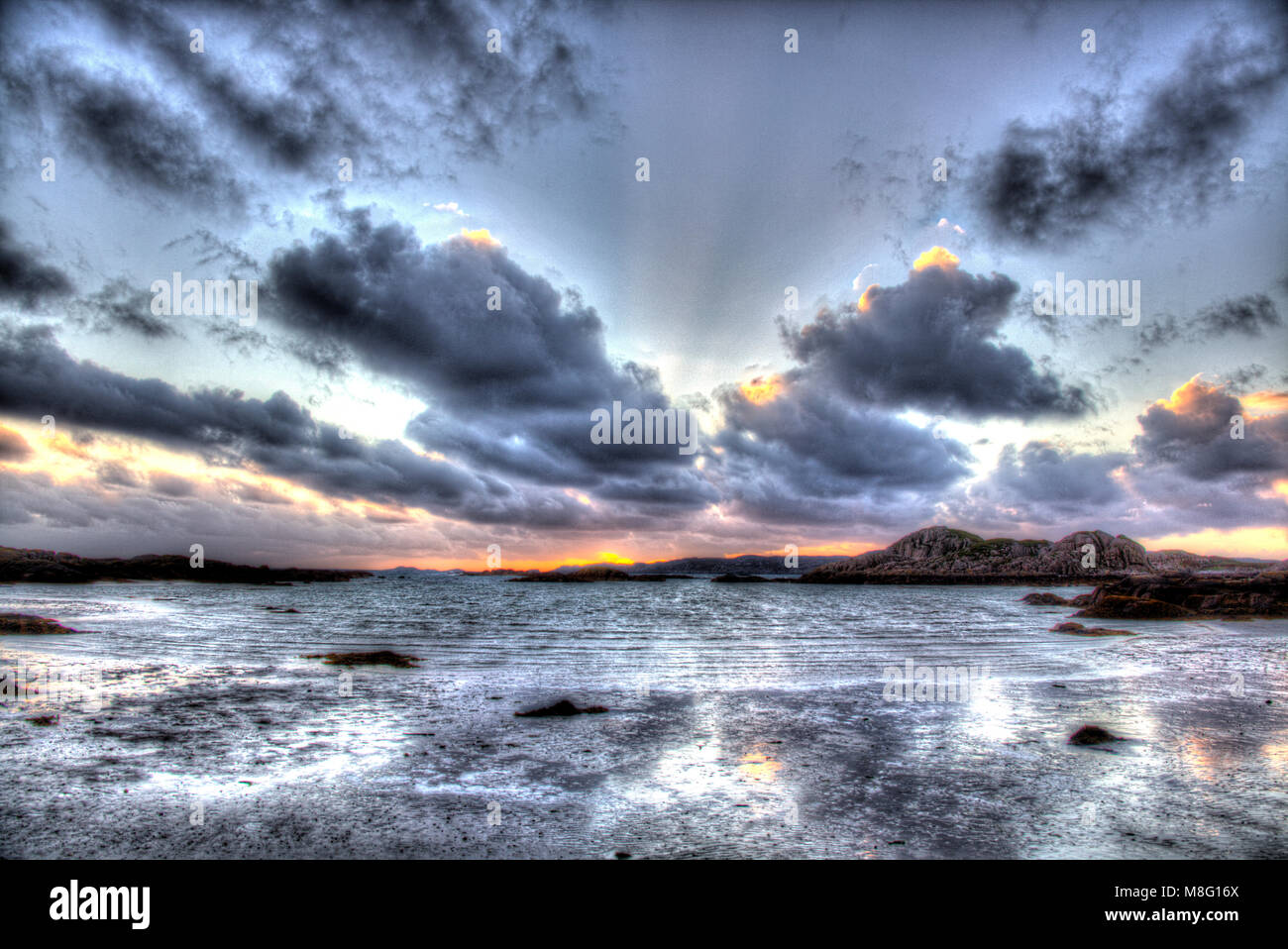 Isle of Mull, Scotland. Artistic sunset view from Fidden Beach on the ...